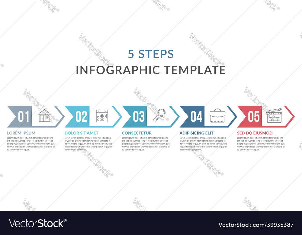 Five steps infographic template Royalty Free Vector Image