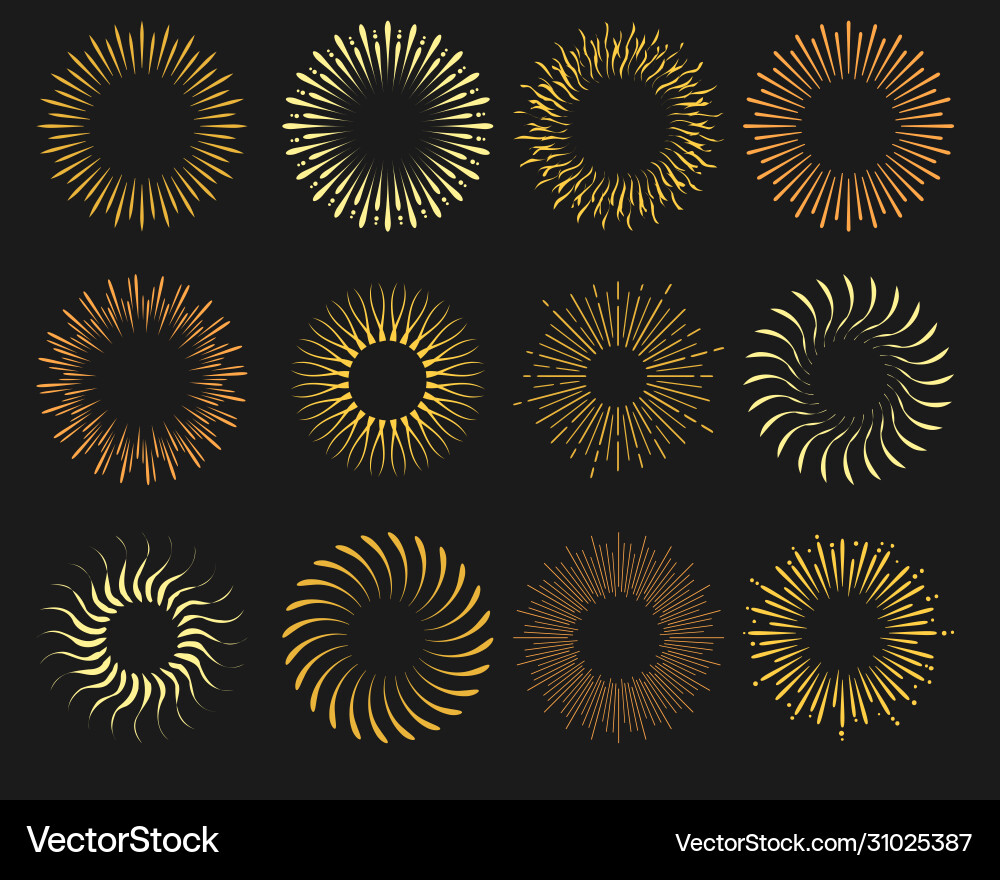Hand drawn sun signs set Royalty Free Vector Image