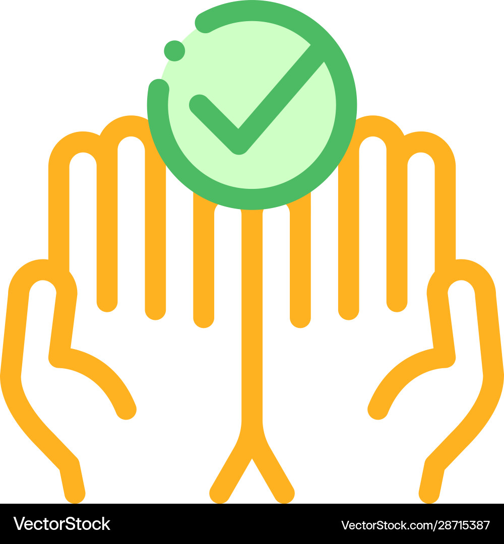 Hands fingers palms up approved mark icon Vector Image