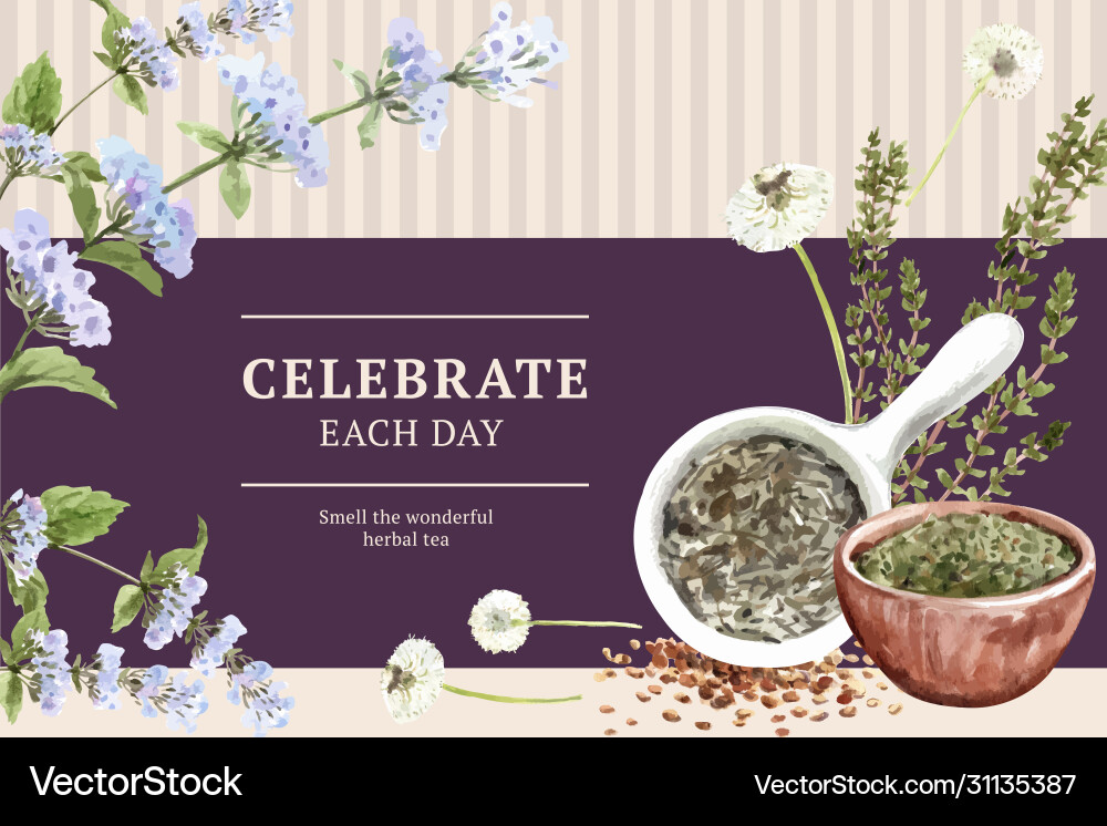 Herbal tea frame design with anise flower tea Vector Image
