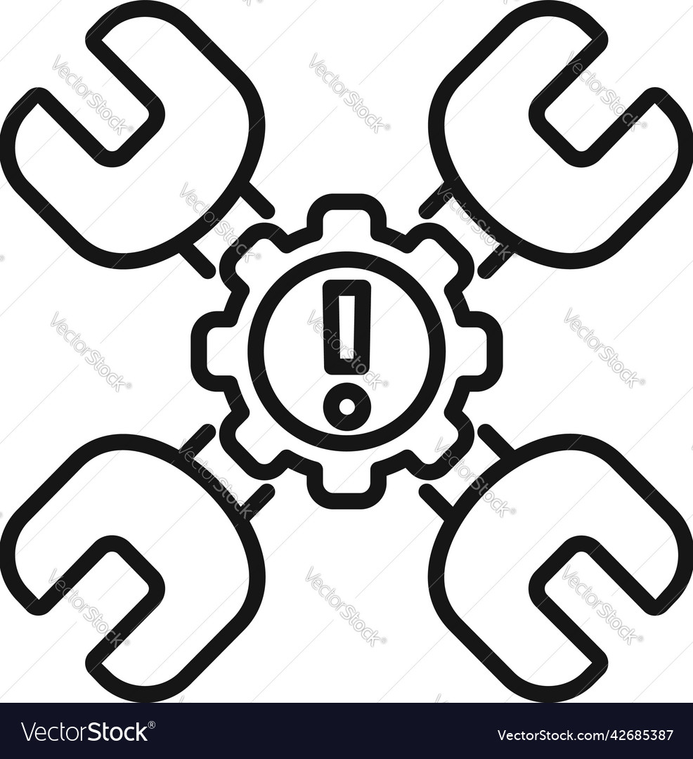 Key solution icon outline creative problem Vector Image