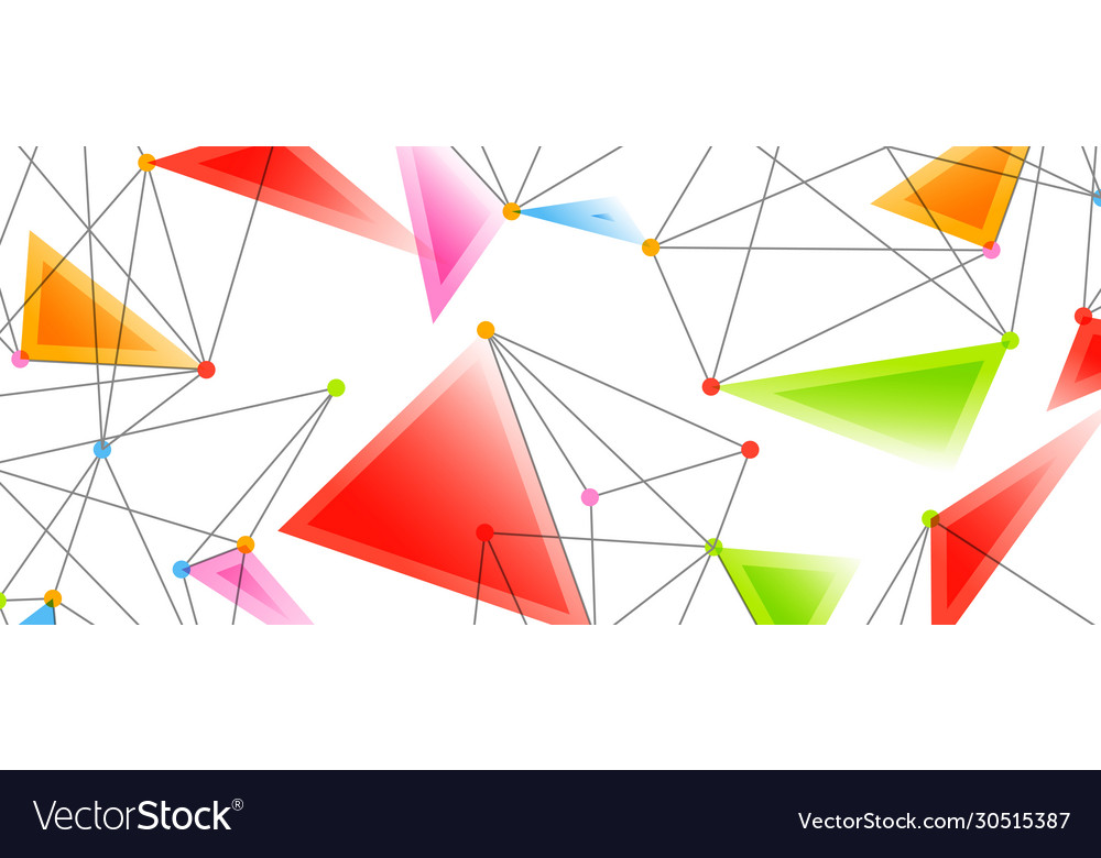 Line points connections triangular technology Vector Image