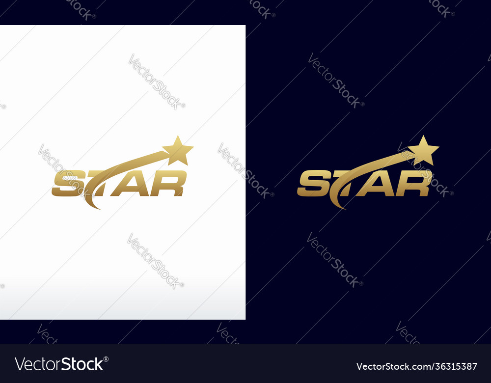 Luxury gold star logo designs template elegant Vector Image