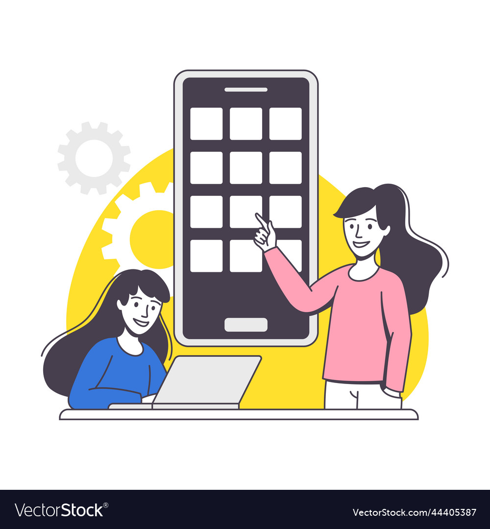 Woman app dev professional developing software Vector Image