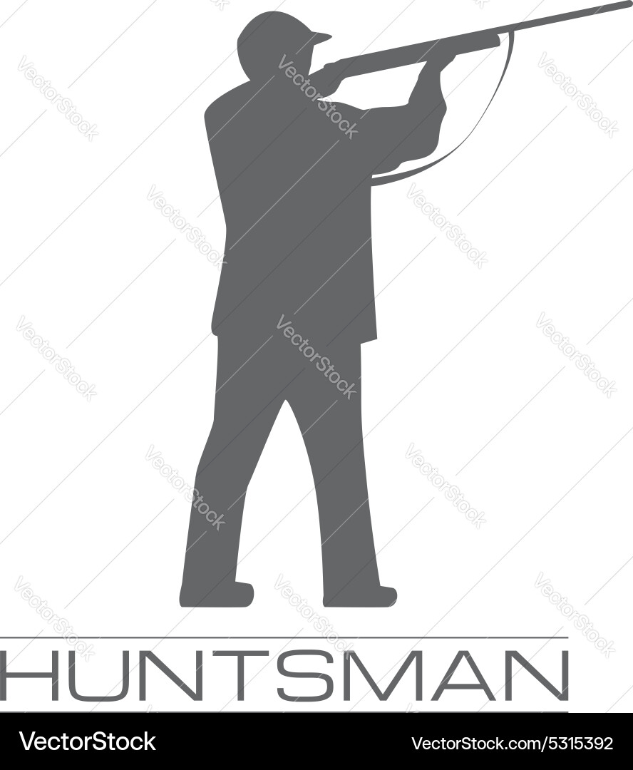 A hunstman aiming with the rifle Royalty Free Vector Image