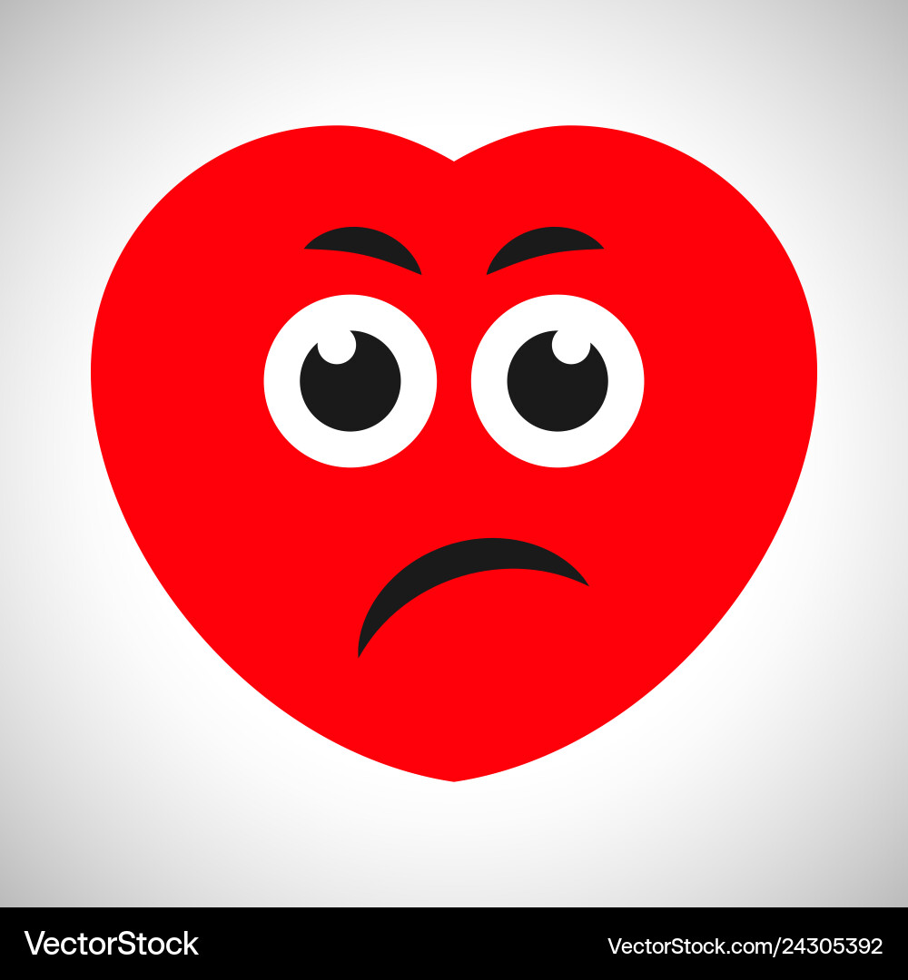 Cartoon red heart with emotions Royalty Free Vector Image