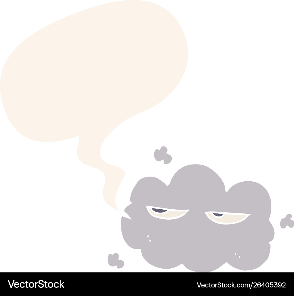 Cute cartoon cloud and speech bubble in retro Vector Image