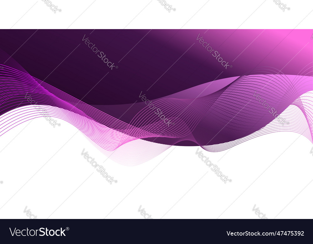 Elegant dark purple wavy background with white Vector Image