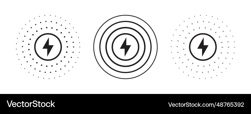 Fast charge symbols wireless charger concept Vector Image