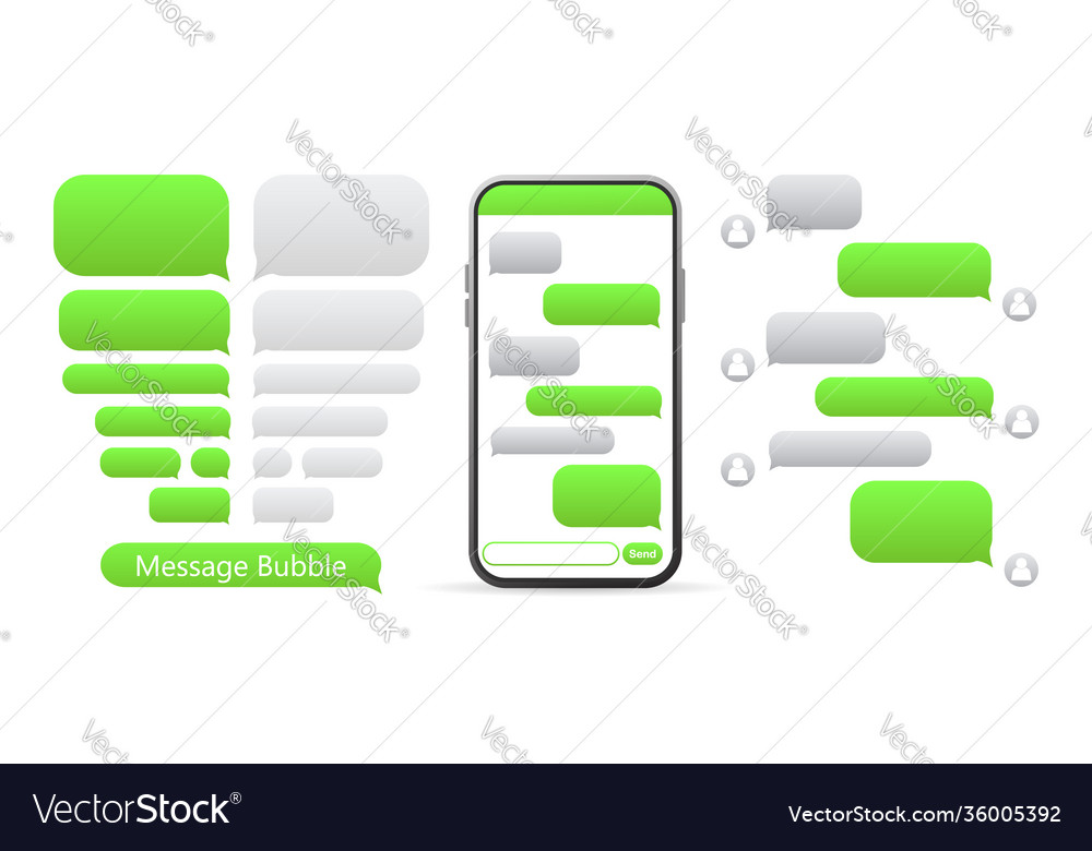 Flat green button on white background talk bubble Vector Image