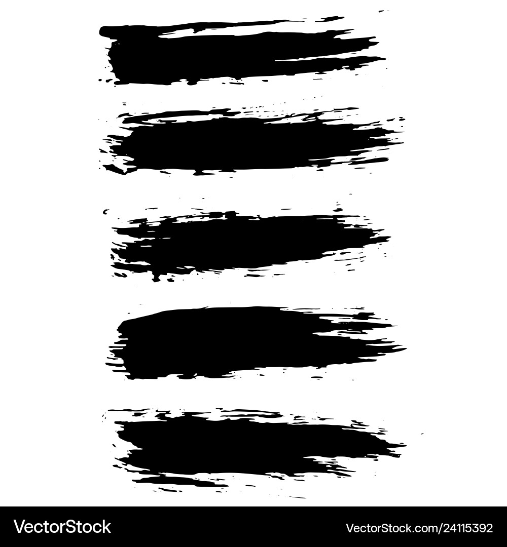 Grunge dry brush set hand drawn Royalty Free Vector Image