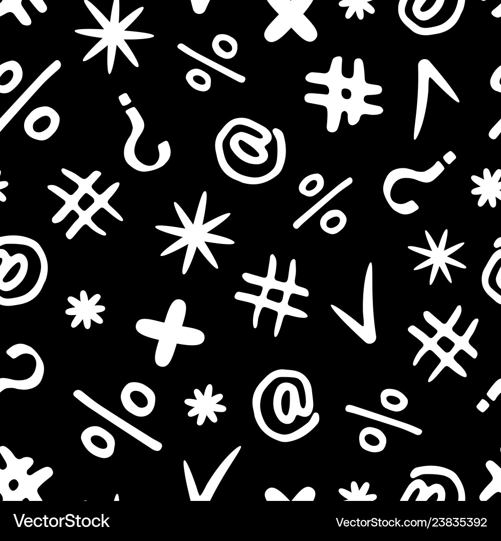 Hand drawn punctuation confirm marks and signs Vector Image
