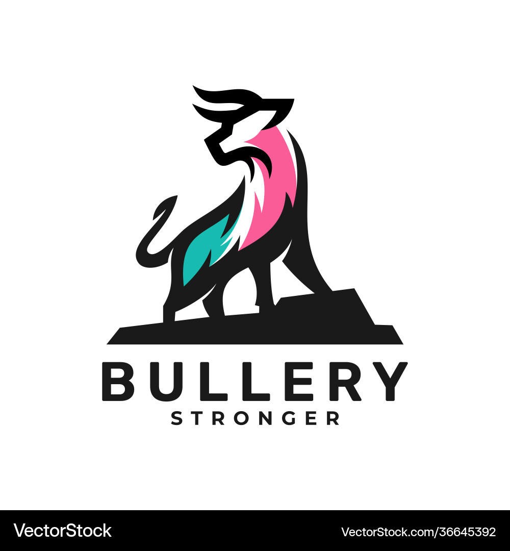 Logo bull color mascot style Royalty Free Vector Image