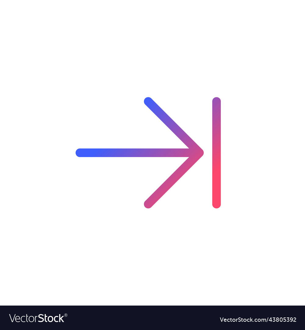 Next step pixel perfect gradient linear ui icon Vector Image