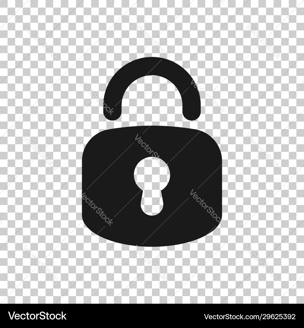 Padlock icon in flat style lock on white isolated Vector Image