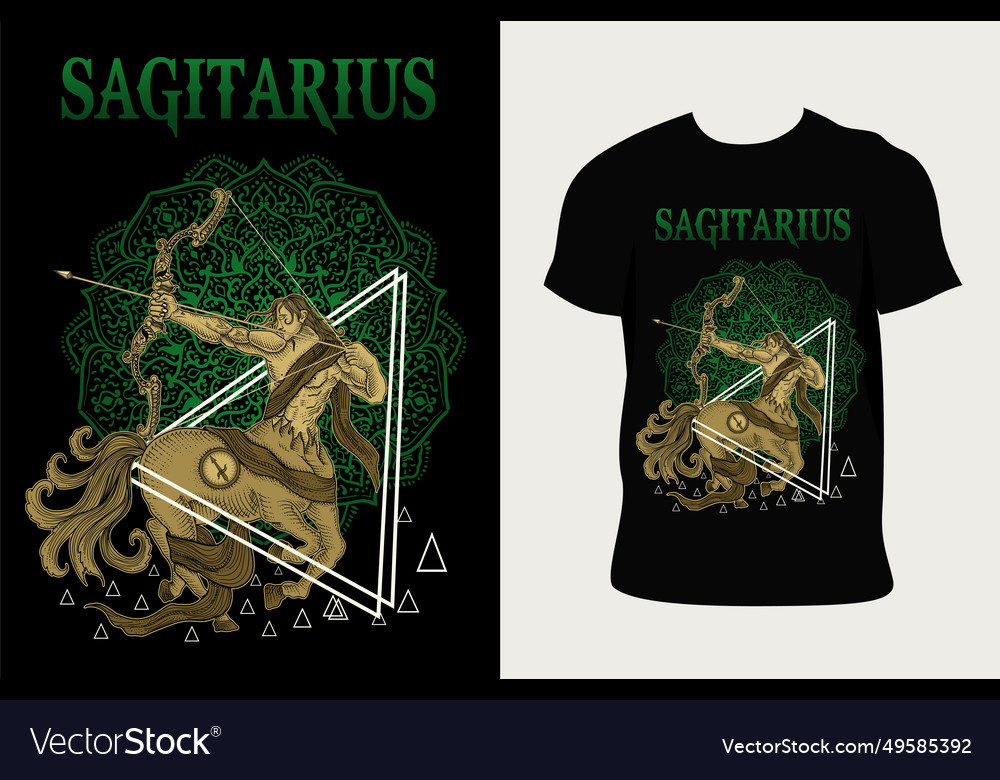 Sagittarius With T Shirt Design Royalty Free Vector Image
