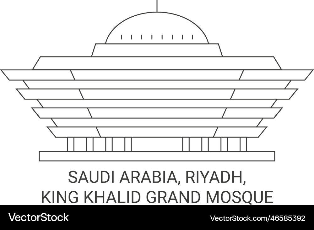 Saudi arabia riyadh king khalid grand mosque Vector Image