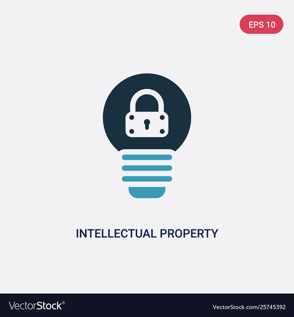 Two color intellectual property icon from law and Vector Image