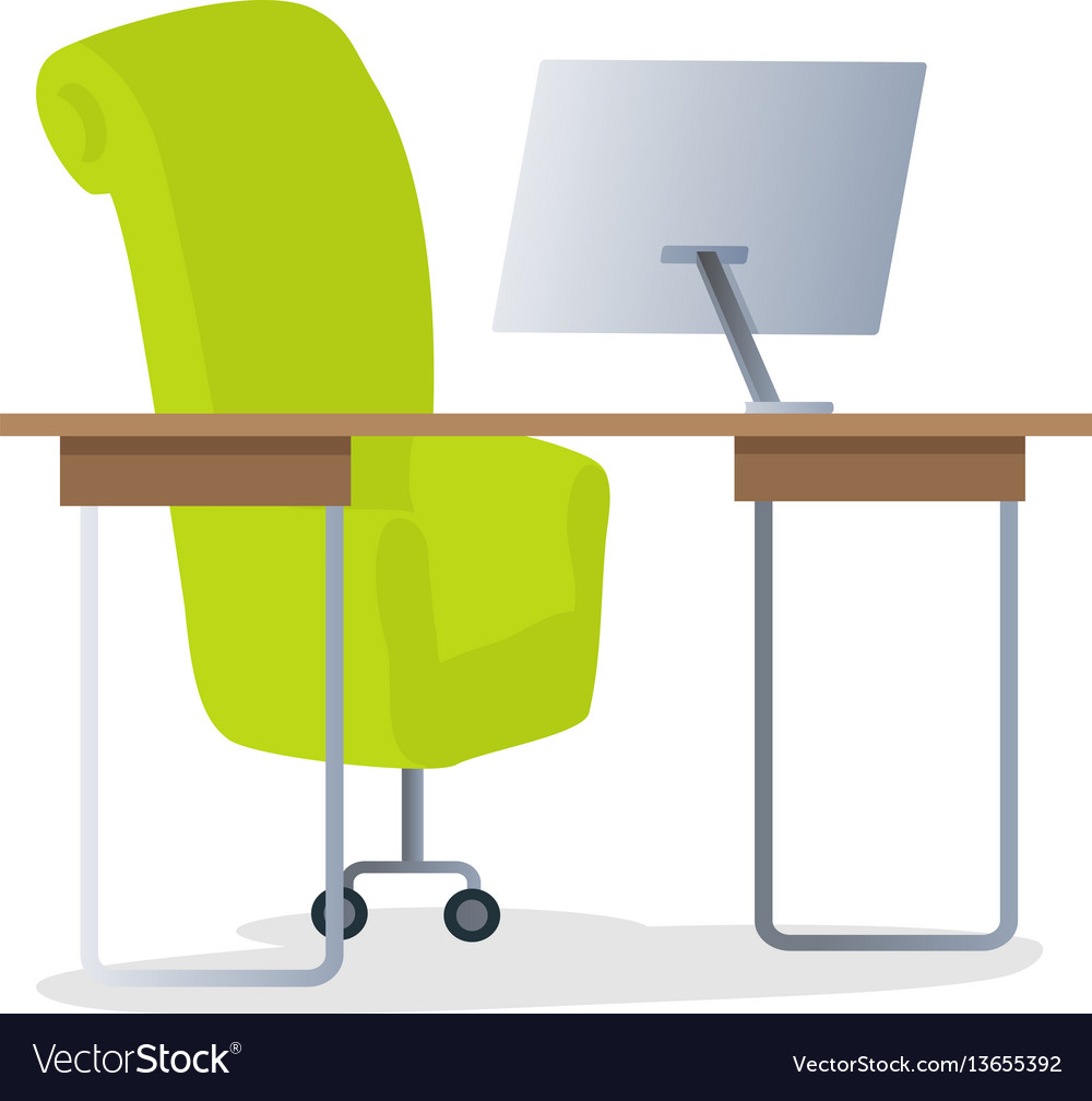 Workplace with computer Royalty Free Vector Image