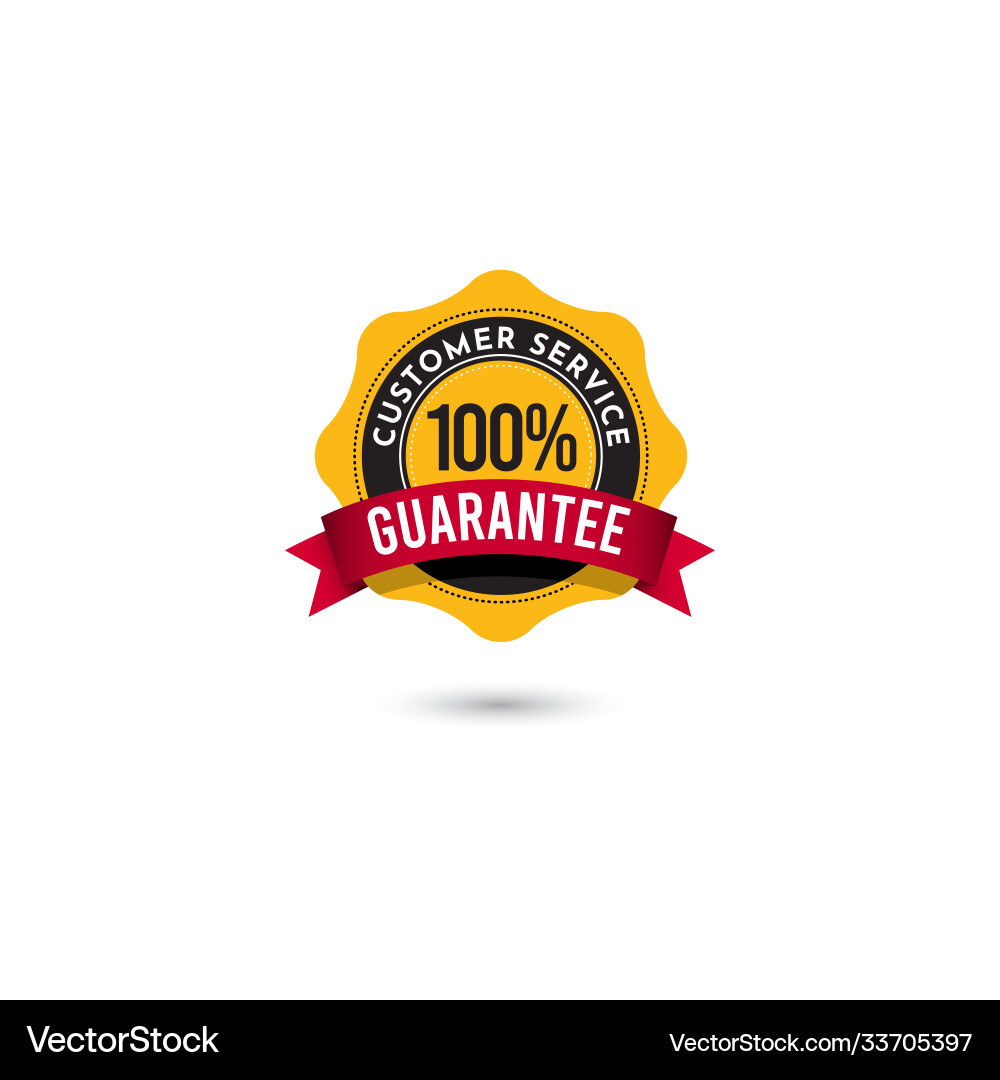 100 guarantee customer service badge logo Vector Image