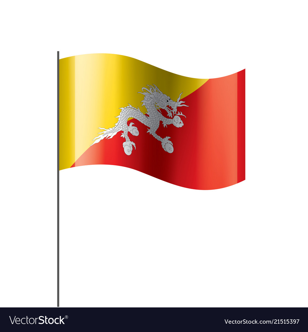 Bhutan flag Royalty Free Vector Image - VectorStock