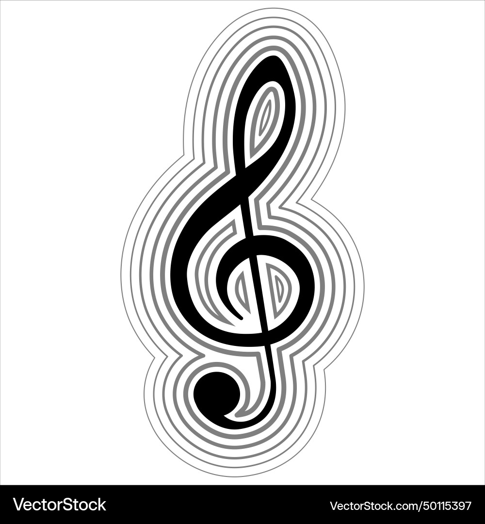 Black treble clef icon design music note key Vector Image