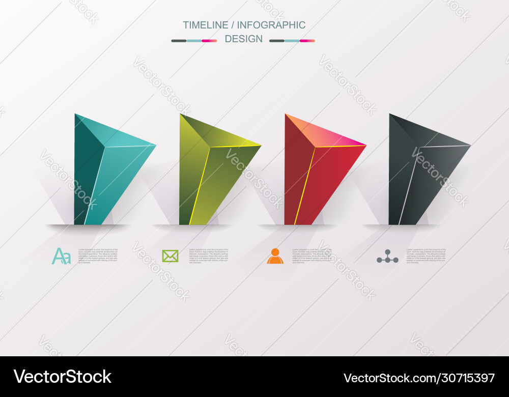 Business design template with bright 3d panels Vector Image