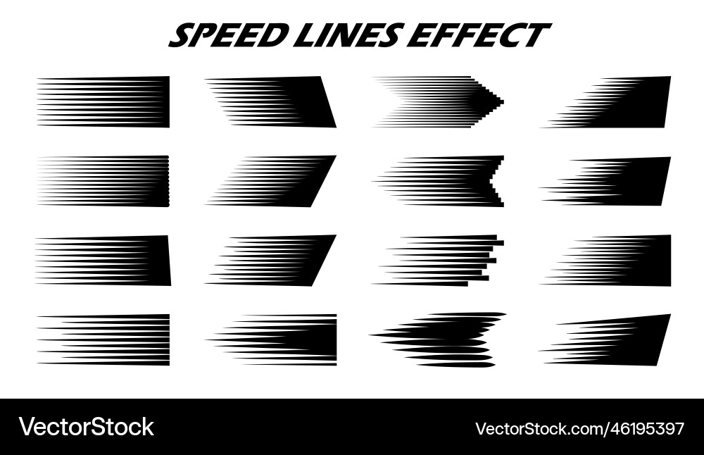 Cartoon speed lines high movement Royalty Free Vector Image