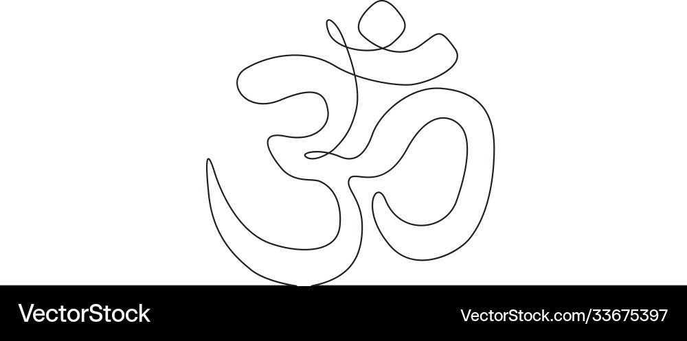 Continuous drawn one line symbol of Royalty Free Vector