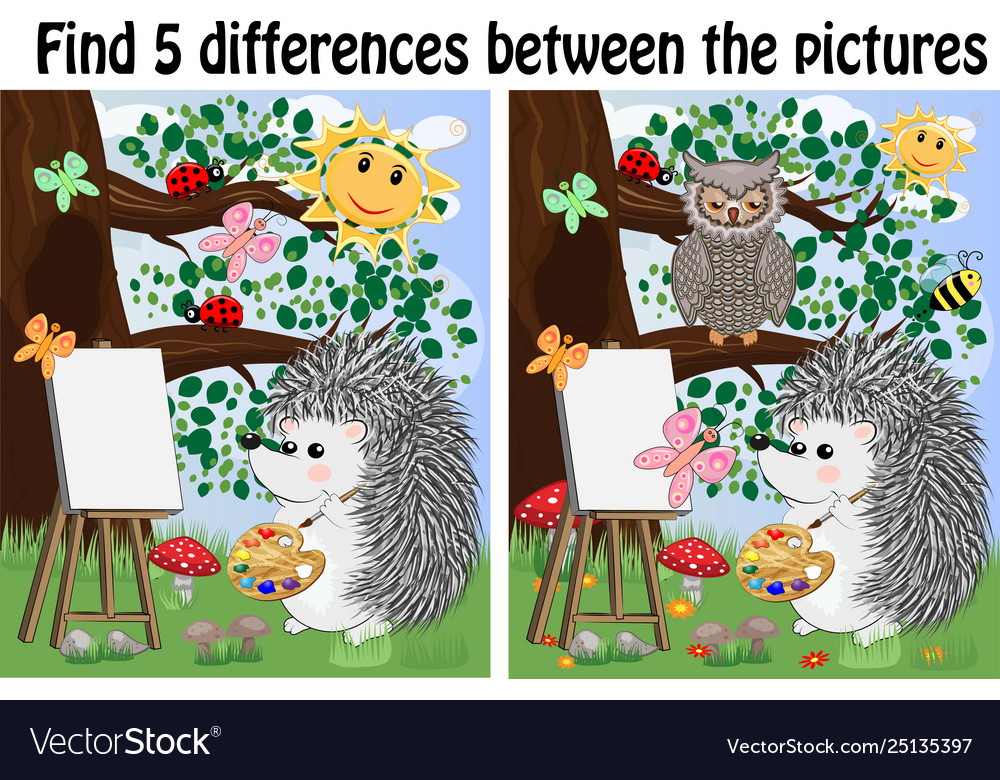 Find differences between pictures Royalty Free Vector Image