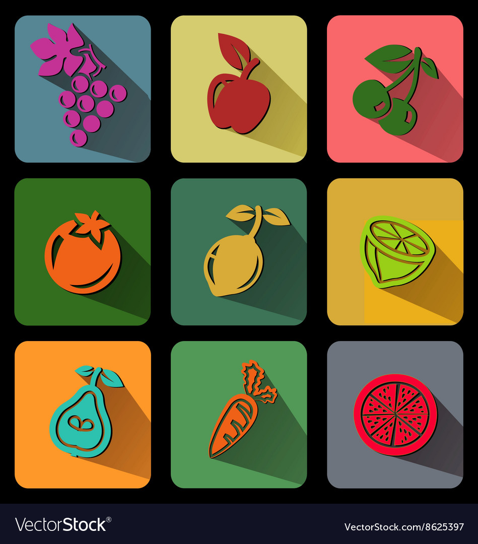 Fruit flat icon Royalty Free Vector Image - VectorStock