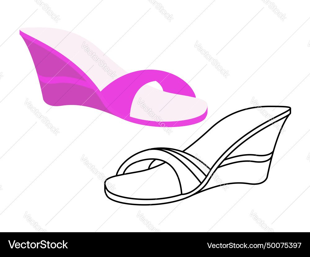 Hand-drawing minimal colorful shoe Royalty Free Vector Image