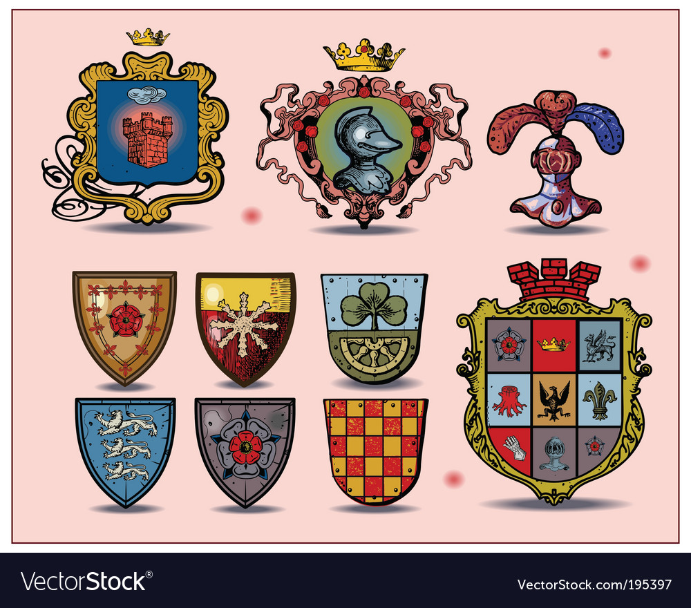 Heraldic elements Royalty Free Vector Image - VectorStock
