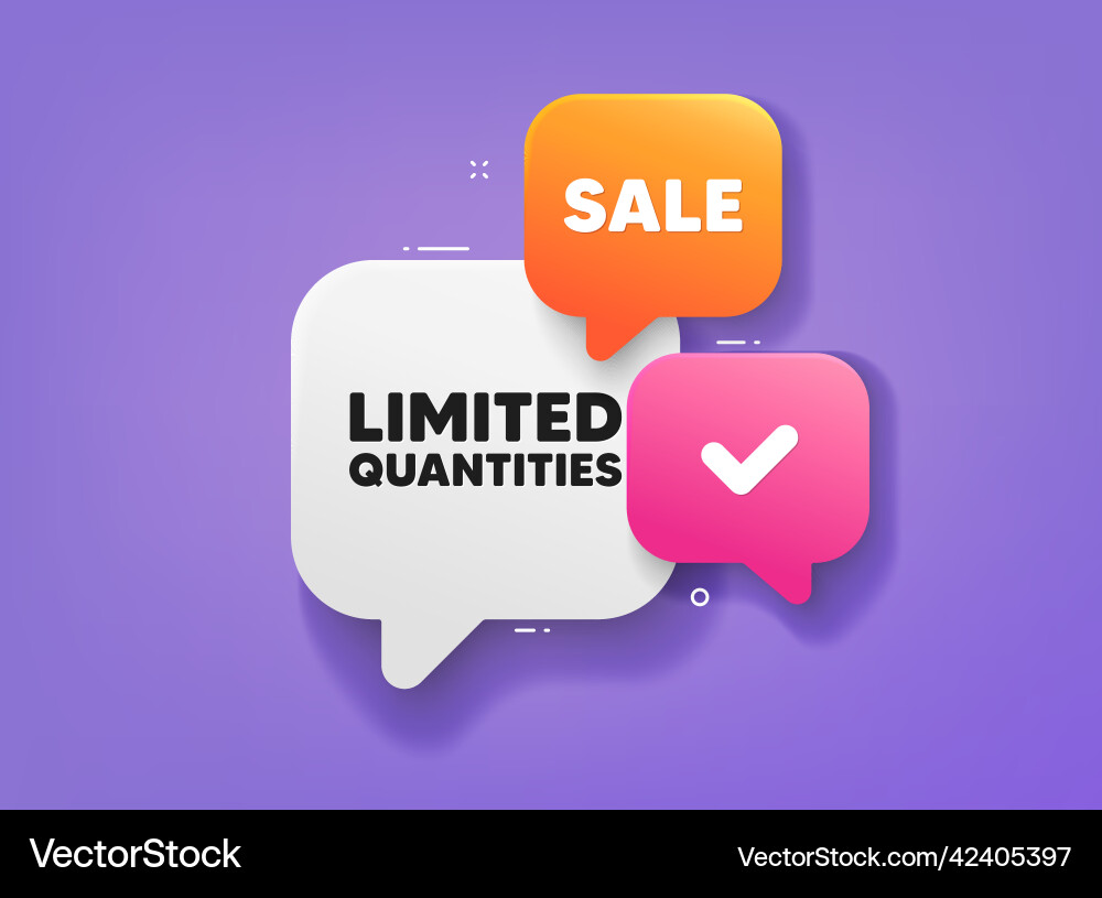 Limited quantities symbol special offer sign 3d Vector Image