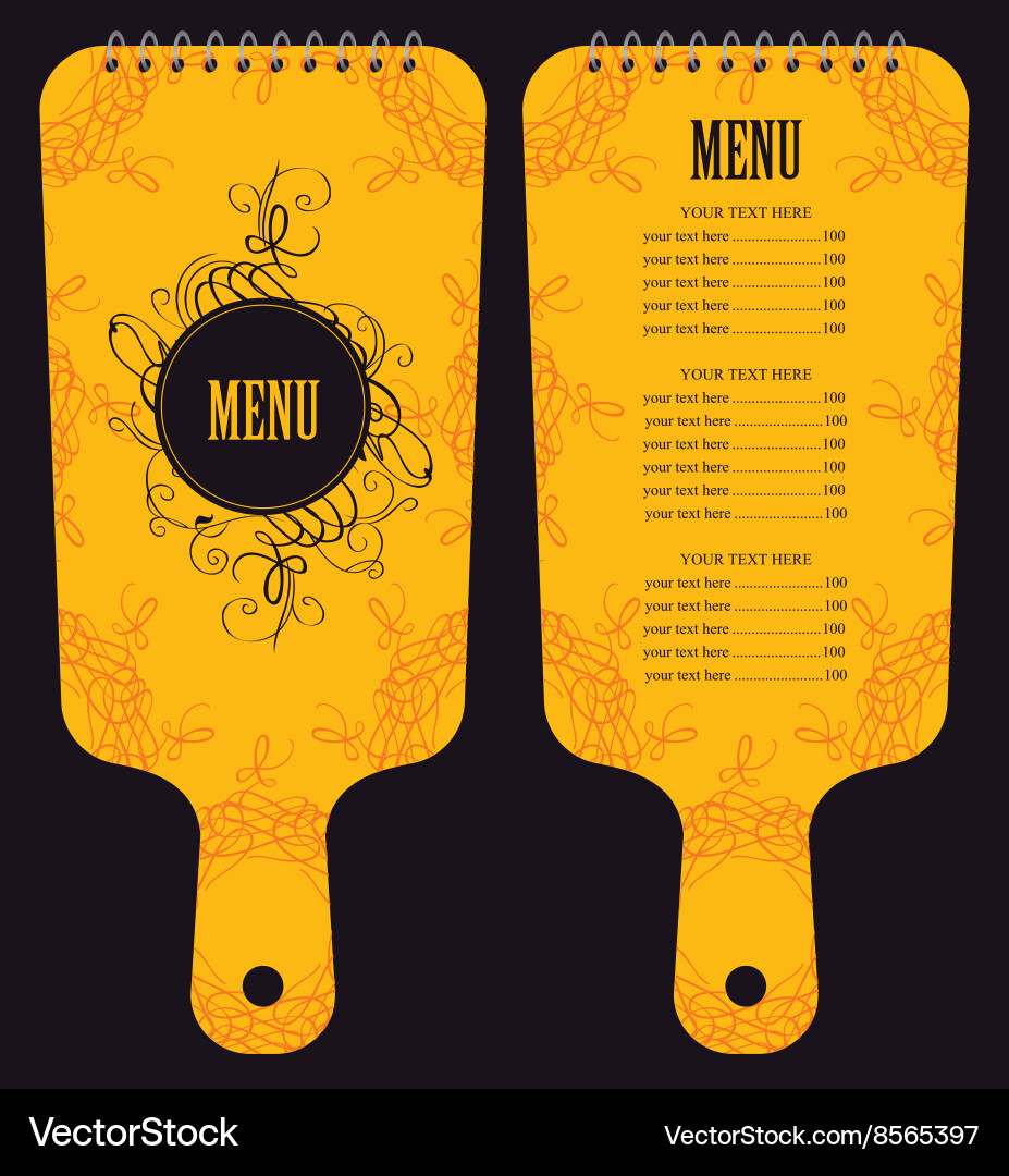 Menu in the form of cutting board Royalty Free Vector Image