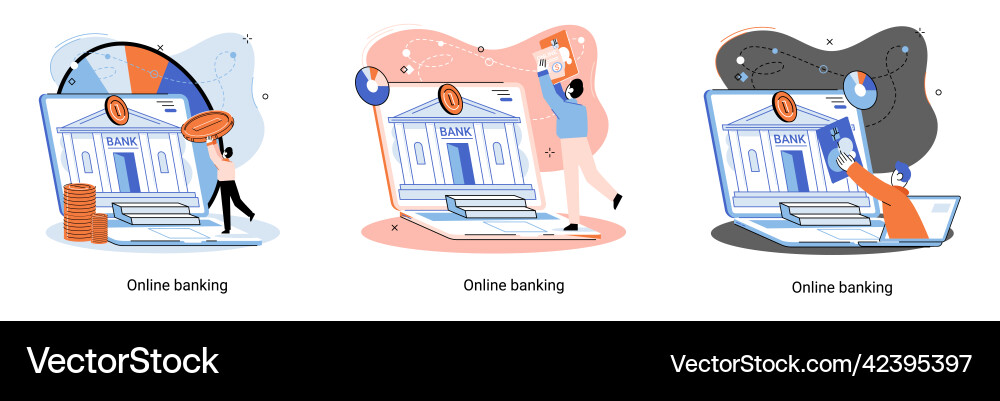 Online banking platform remote bank service Vector Image