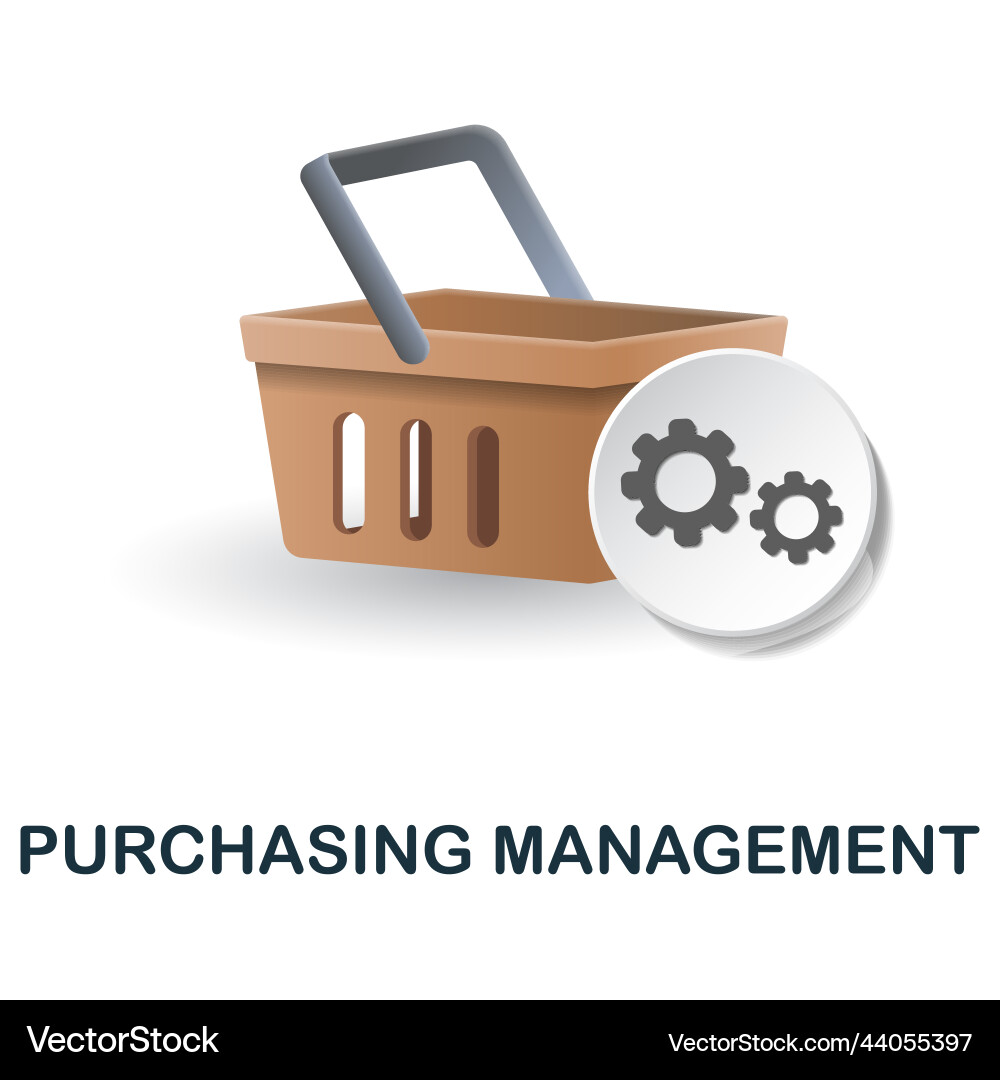 Purchasing management icon 3d from company Vector Image