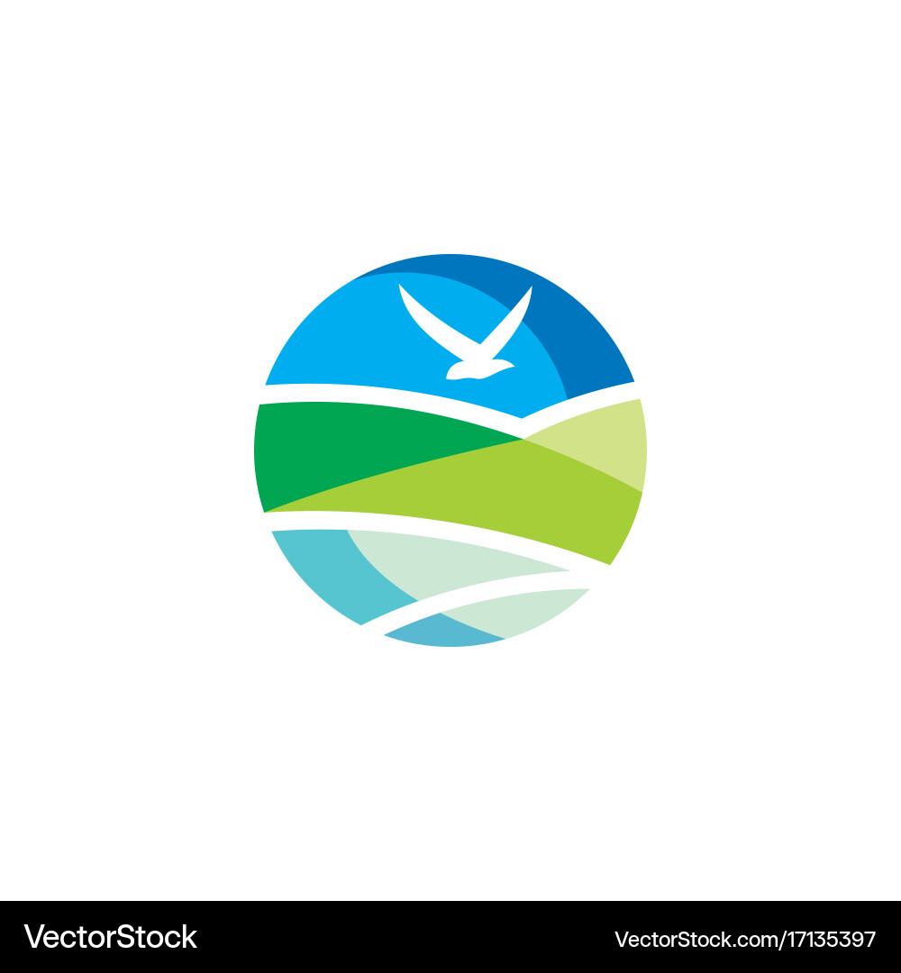 Round earth environment nature abstract logo Vector Image