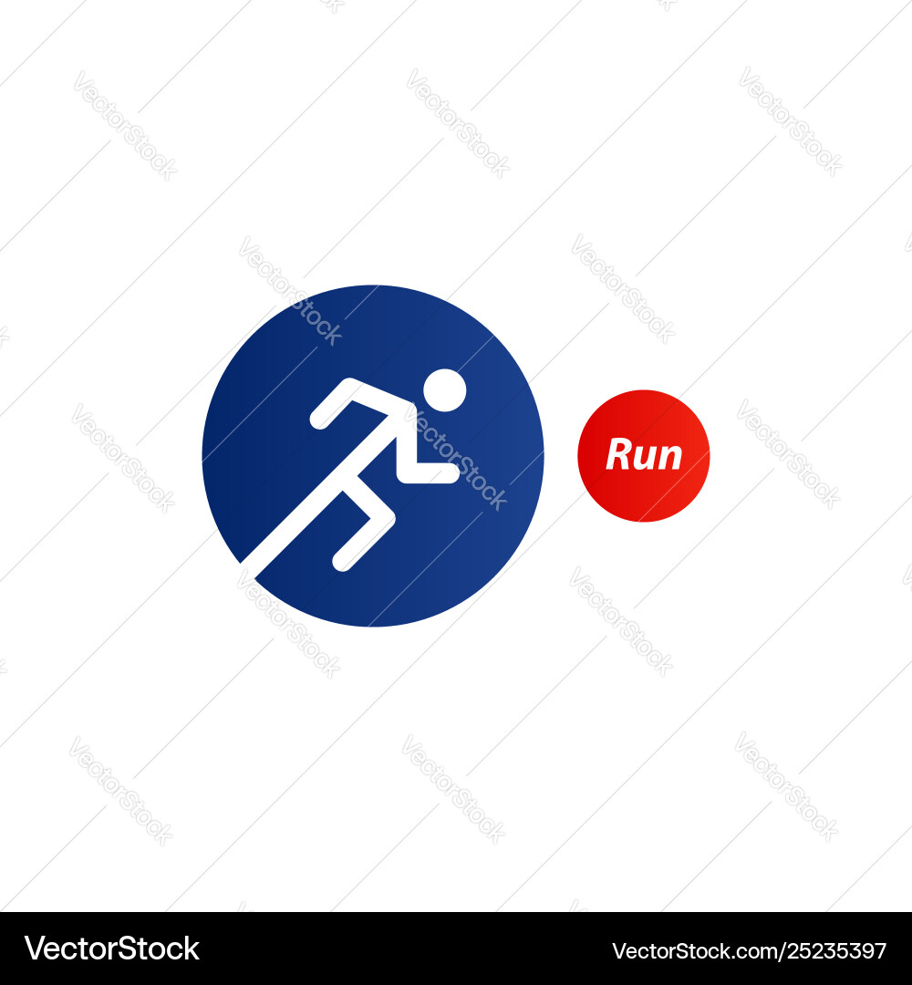 Running logo sport event icon Royalty Free Vector Image