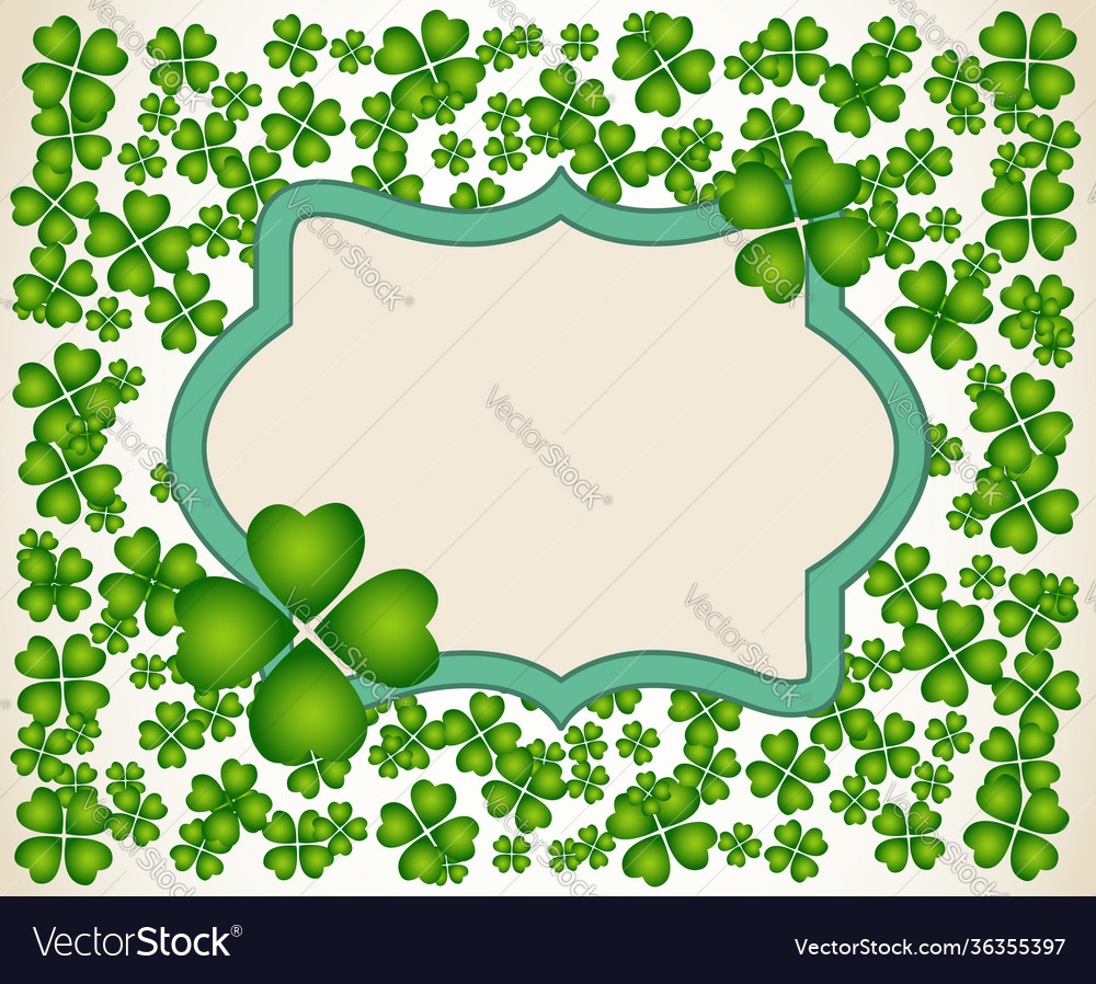 Saint patricks day frame background Royalty Free Vector
