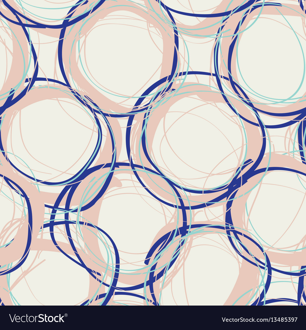 Scribble circles seamless pattern Royalty Free Vector Image