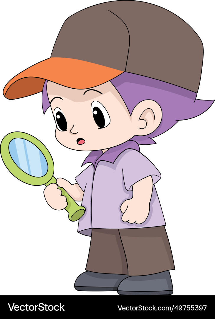 Search activity boy is in detective style Vector Image