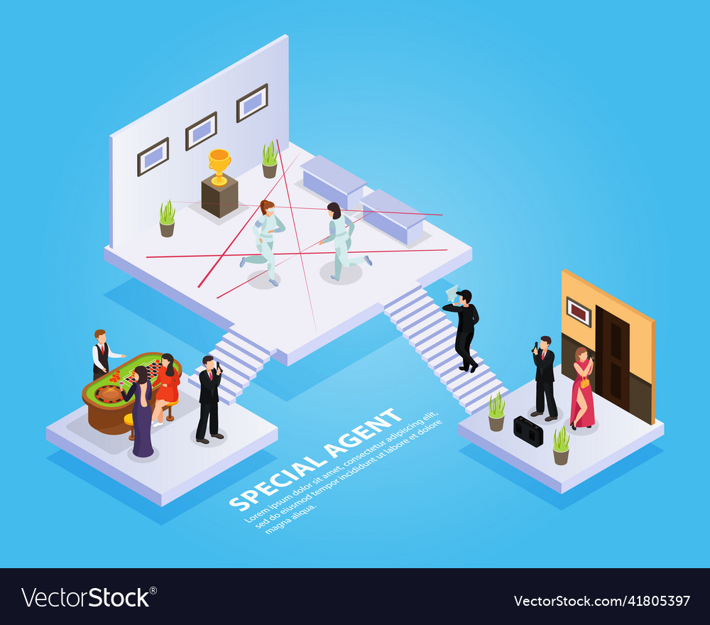 Special agent isometric composition Royalty Free Vector
