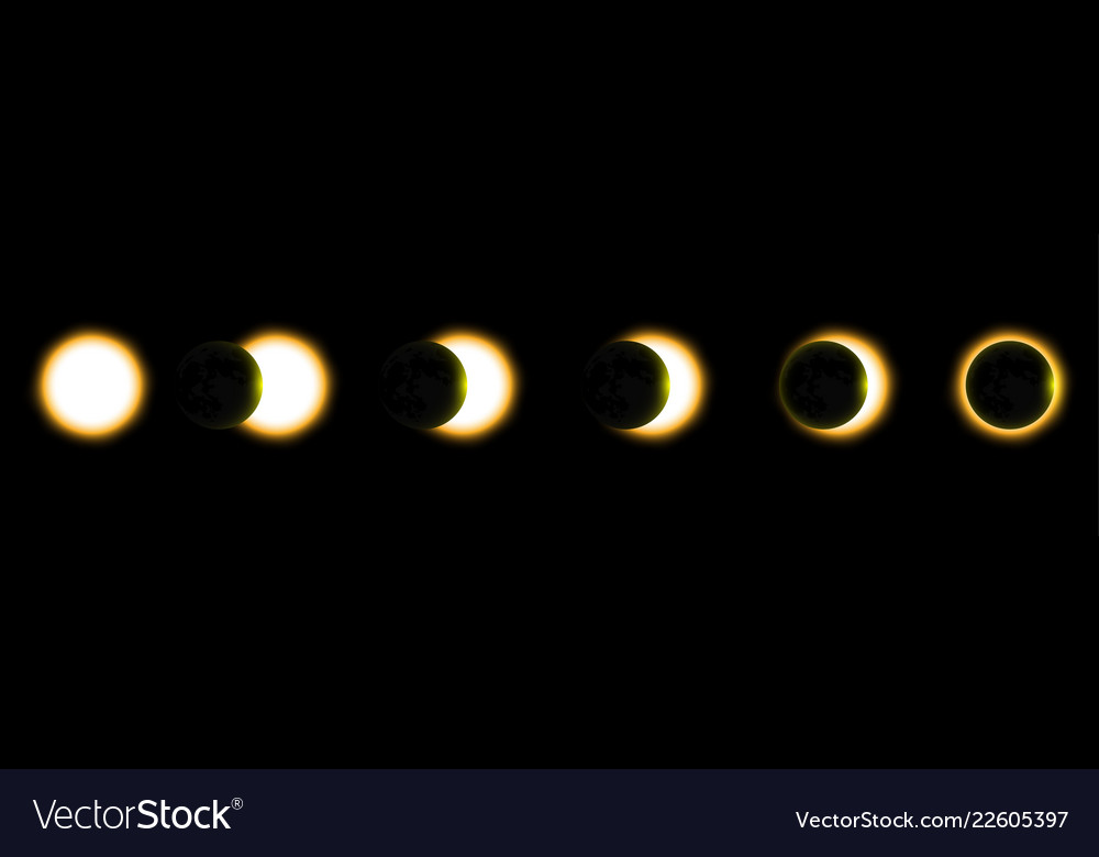 Total solar eclipse of the sun Royalty Free Vector Image