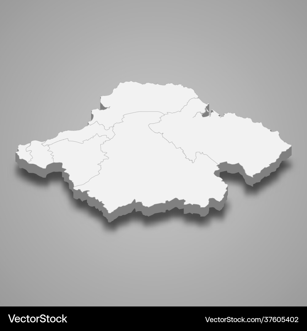 3d isometric map east lothian is a region Vector Image
