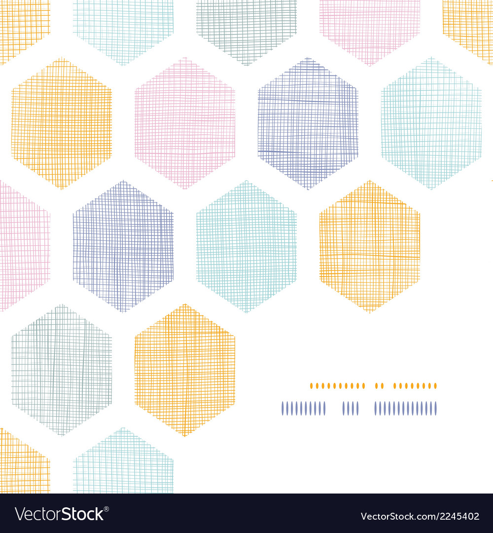 Abstract colorful honeycomb fabric textured frame Vector Image Abstract colorful honeycomb fabric textured frame Vector Image