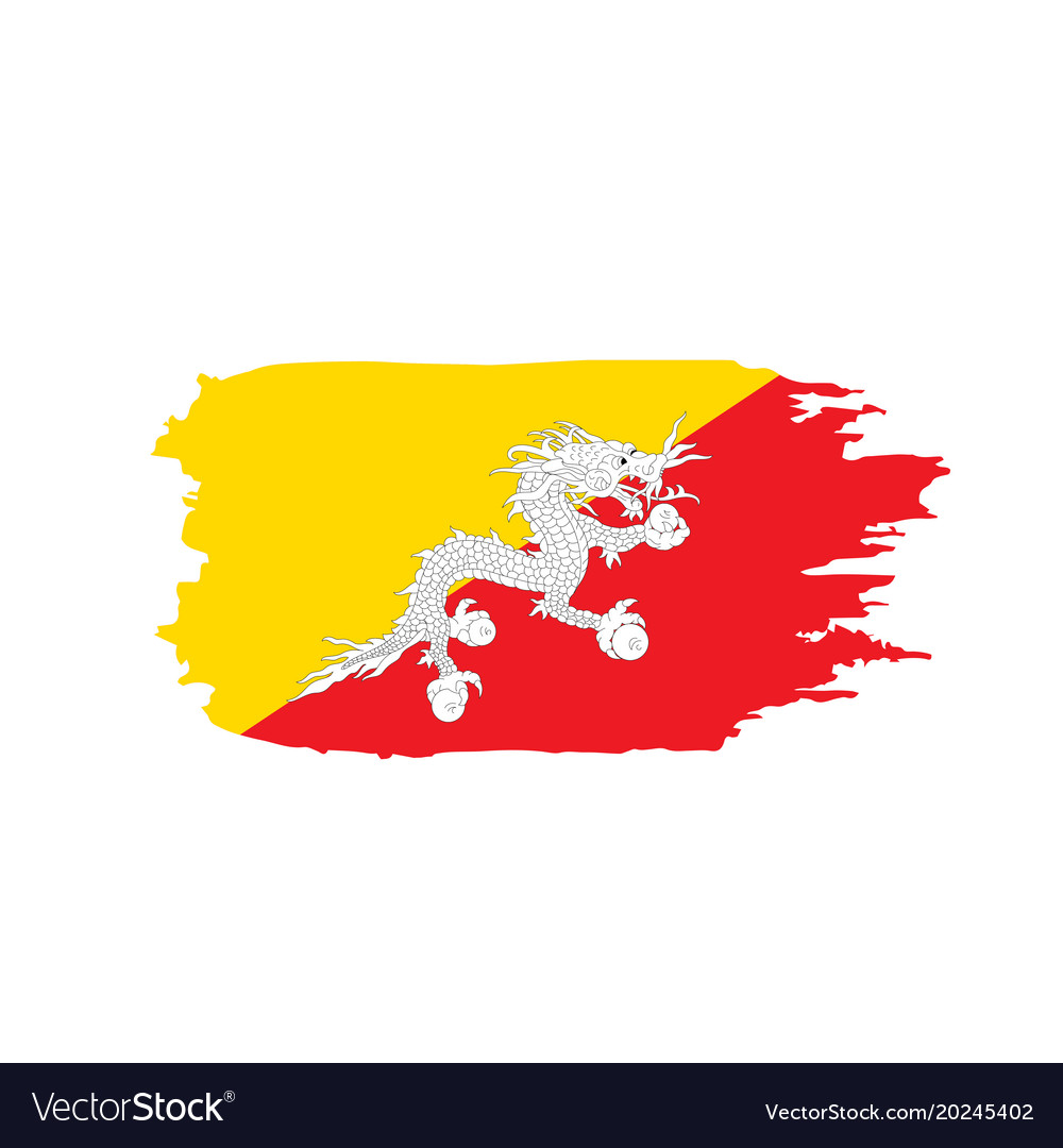 Bhutan flag Royalty Free Vector Image - VectorStock
