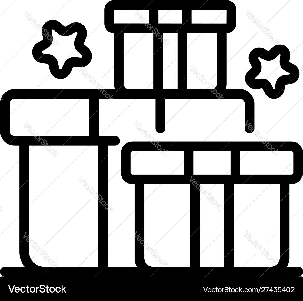 Bonus gift box icon outline style Royalty Free Vector Image