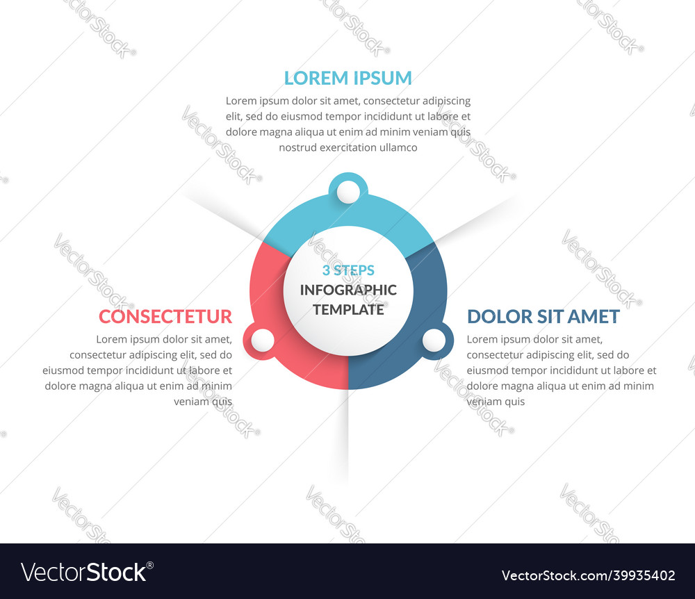 Circle infographics - three elements Royalty Free Vector