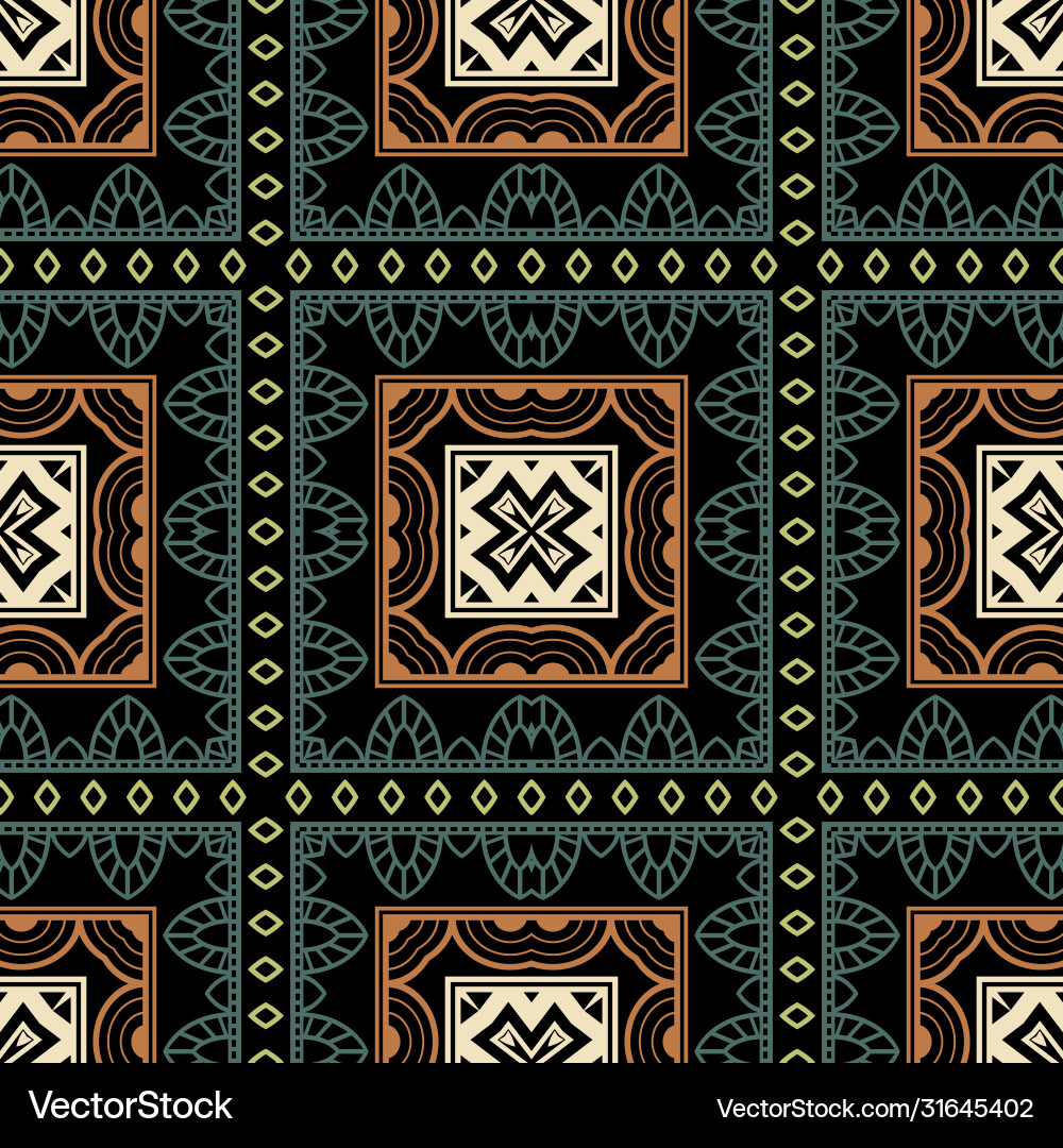 Colorful lace ethnic floral seamless pattern Vector Image